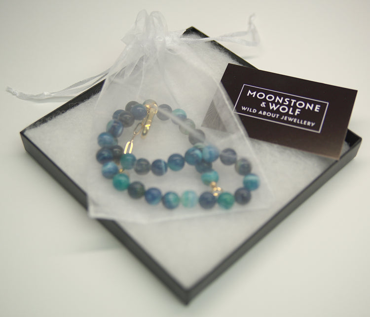 Gemstone Bead Necklace Designer Jewellery – Moonstone & Wolf